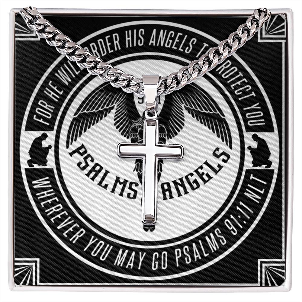 Psalms Angels Personalised Cross & Cuban Chain – Psalms-Angels.com